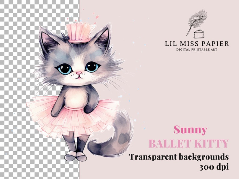 Ballet Cats Clipart Kitty Ballerina Cats Transparent PNG Graphics ...