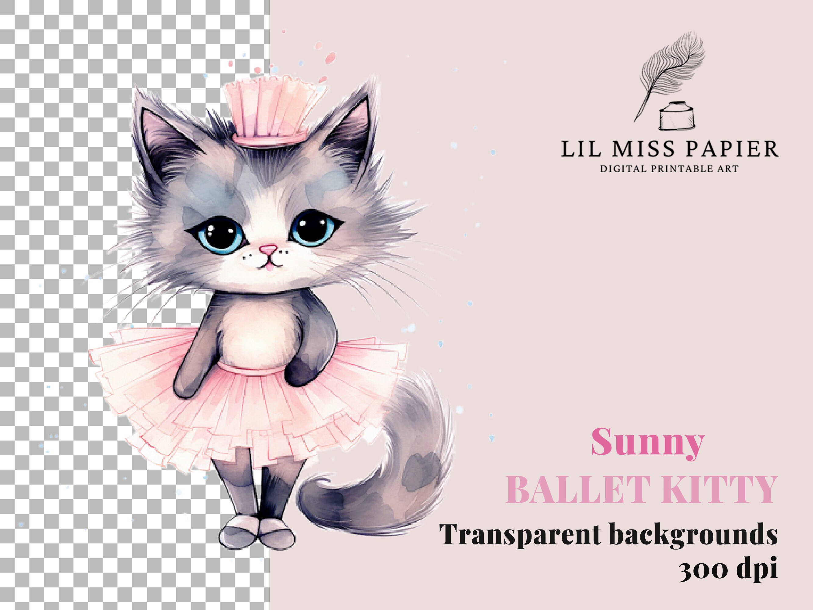 Ballet Cats Clipart, Kitty Ballerina PNG Graphics (digital Product) - Etsy