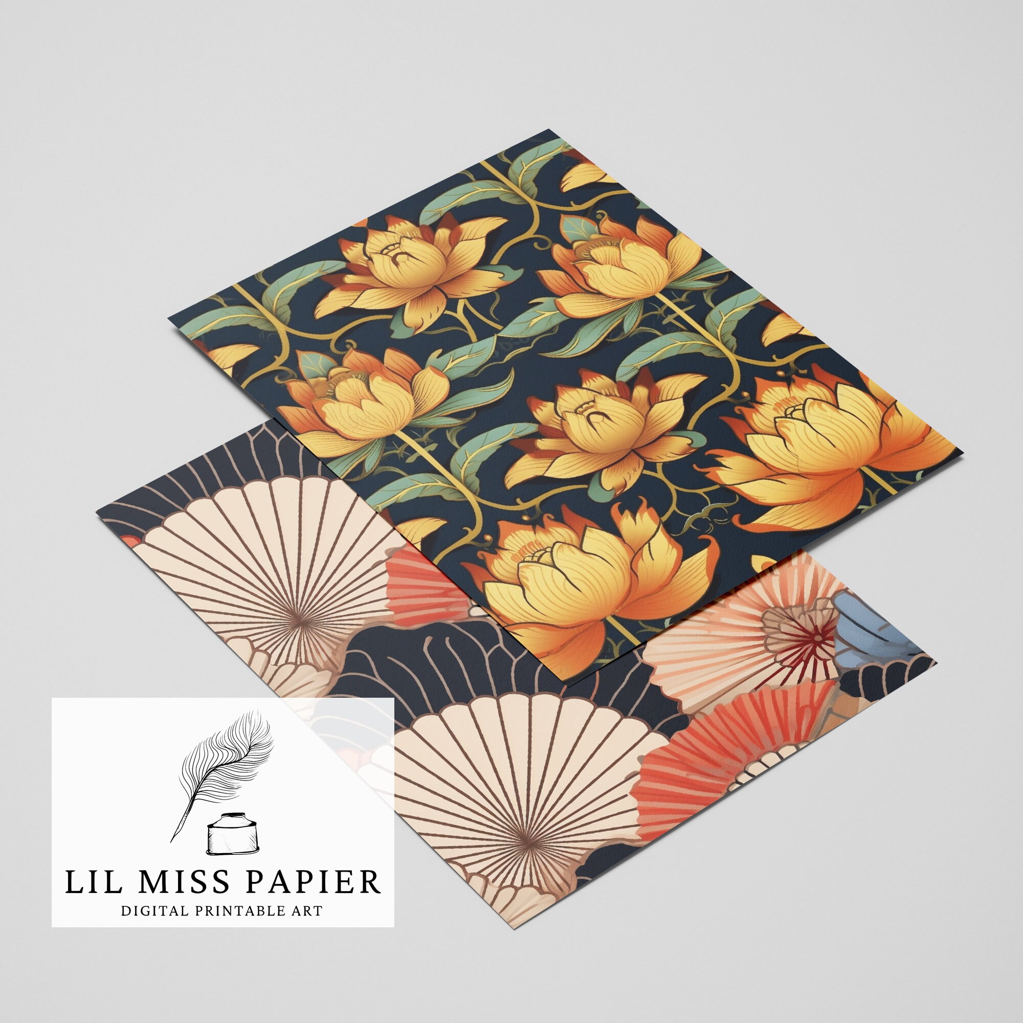 Oriental Digital Seamless Prints Asian Digital Scrapbook Paper Chinese ...