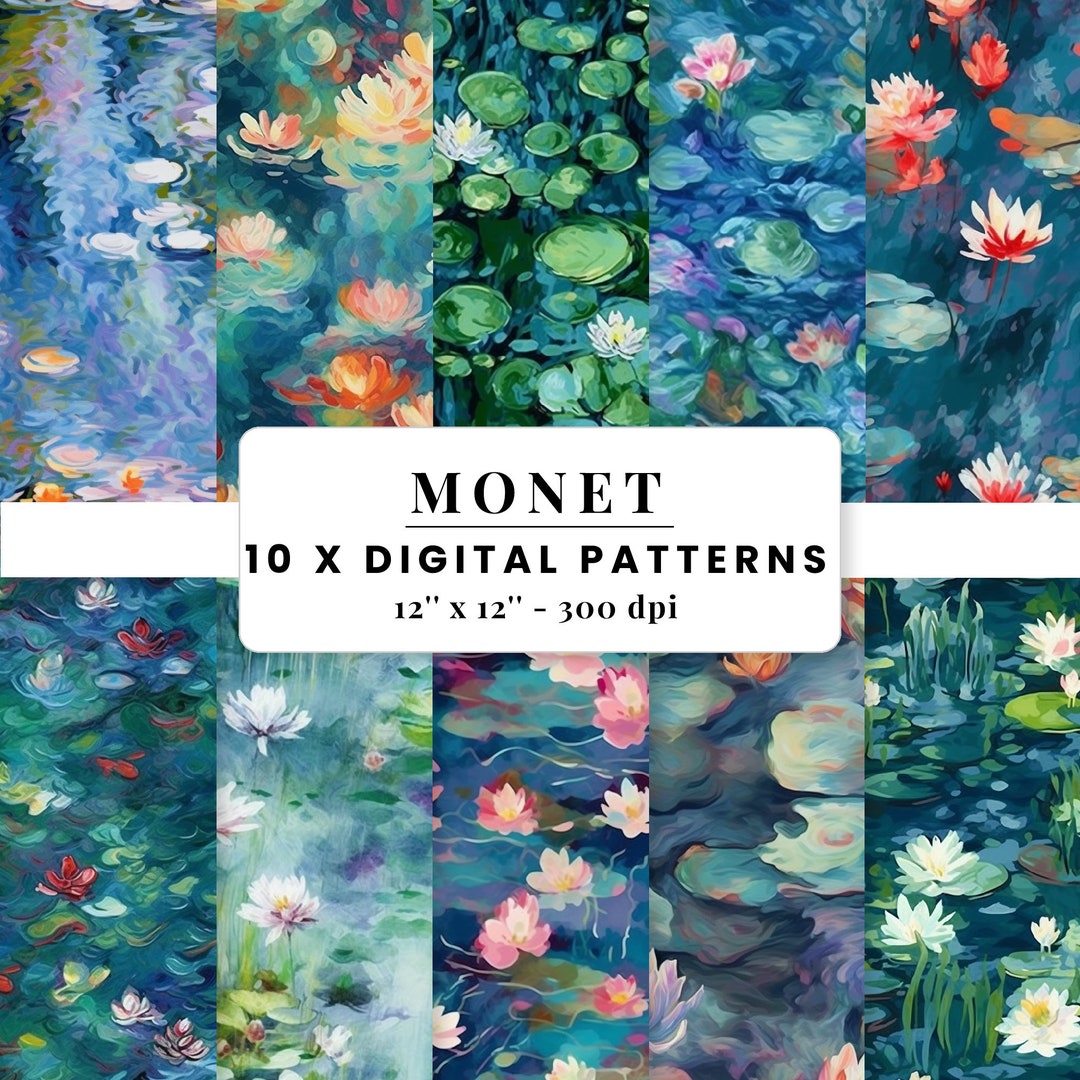 Monet Art Digital Seamless Prints Monet Digital Scrapbook Paper Instant ...