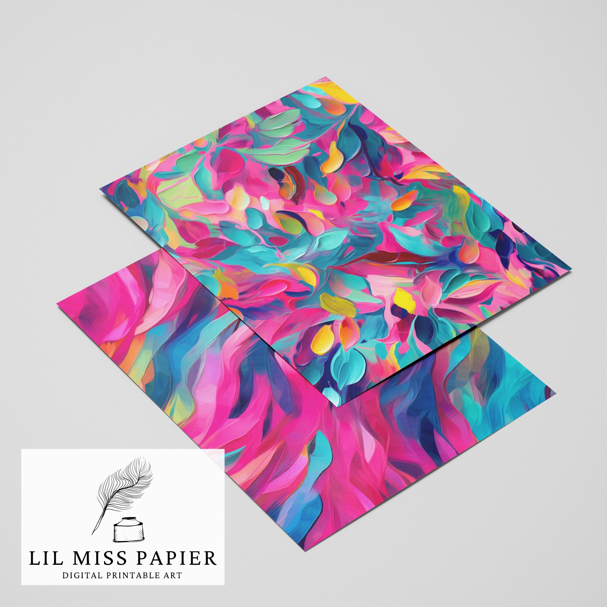 Neon Paint Textured Digital Seamless Patterns Neon Prints Digital ...