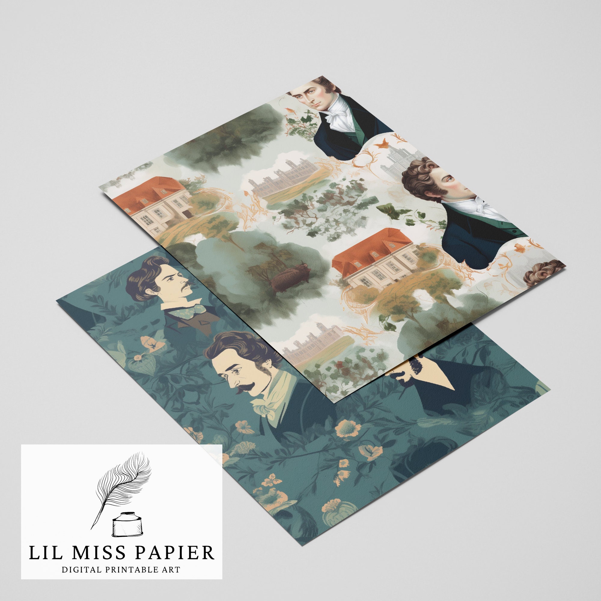 Bridgerton Regency Seamless Digital Paper Repeating Printable Pattern ...