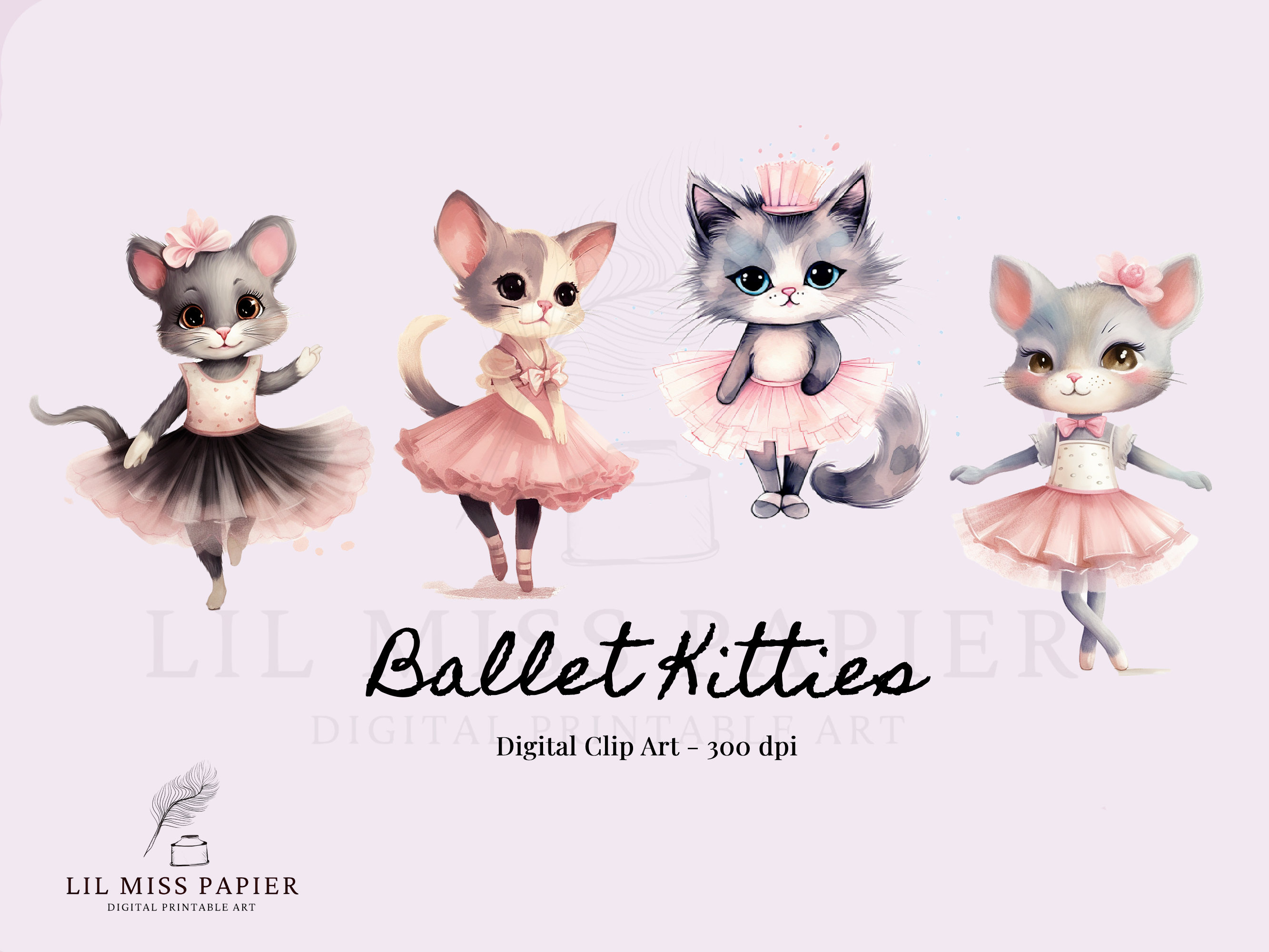 Ballet Cats Clipart Kitty Ballerina Cats Transparent PNG Graphics ...