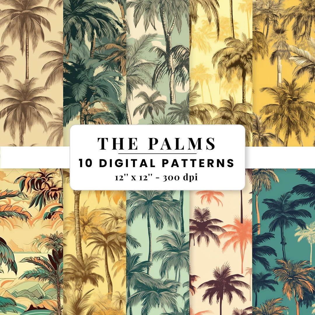 Palms Digital Seamless Prints Palm Tree Digital Scrapbook Paper ...