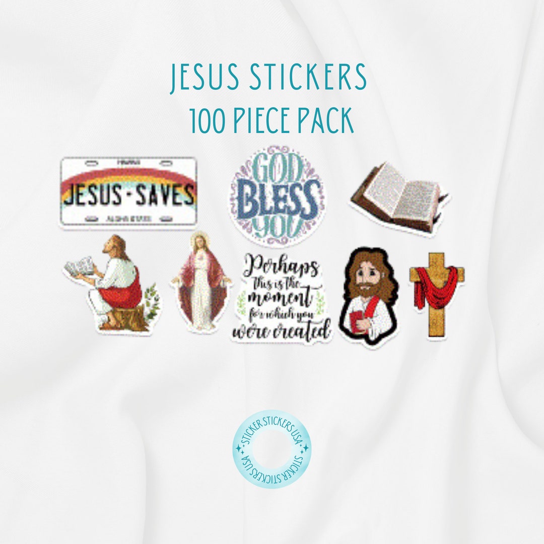Religious Jesus Stickers Pack of 100 - Etsy