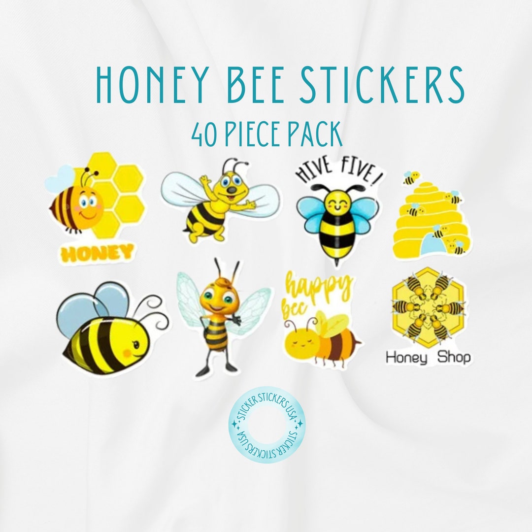 Honey Bees Sticker Pack of 40 - Etsy