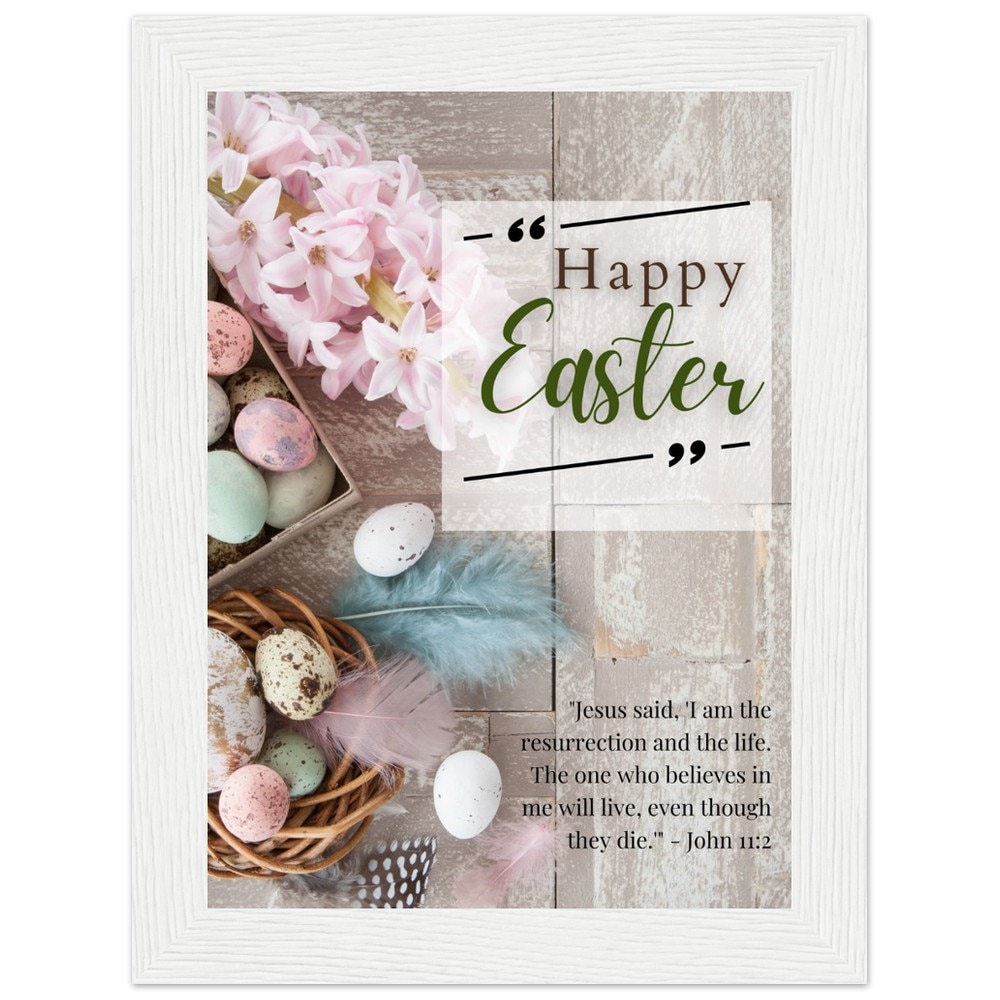 Easter Bible Verse Wall Decor Wooden Framed Poster Christian Home Decor ...