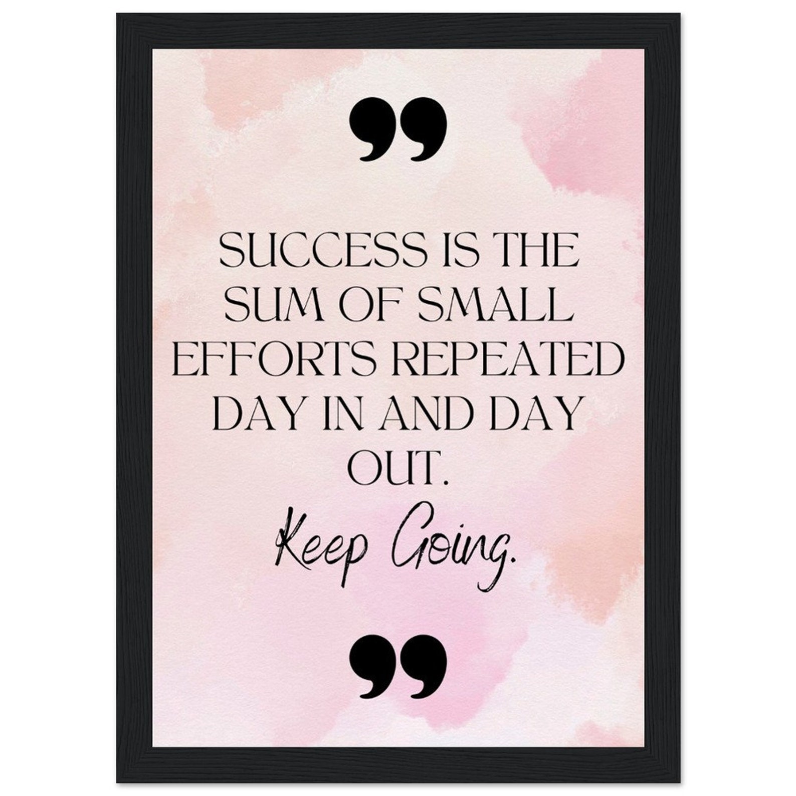 Keep Going Quote Poster With Frame - Encouraging Daily Efforts Quote ...