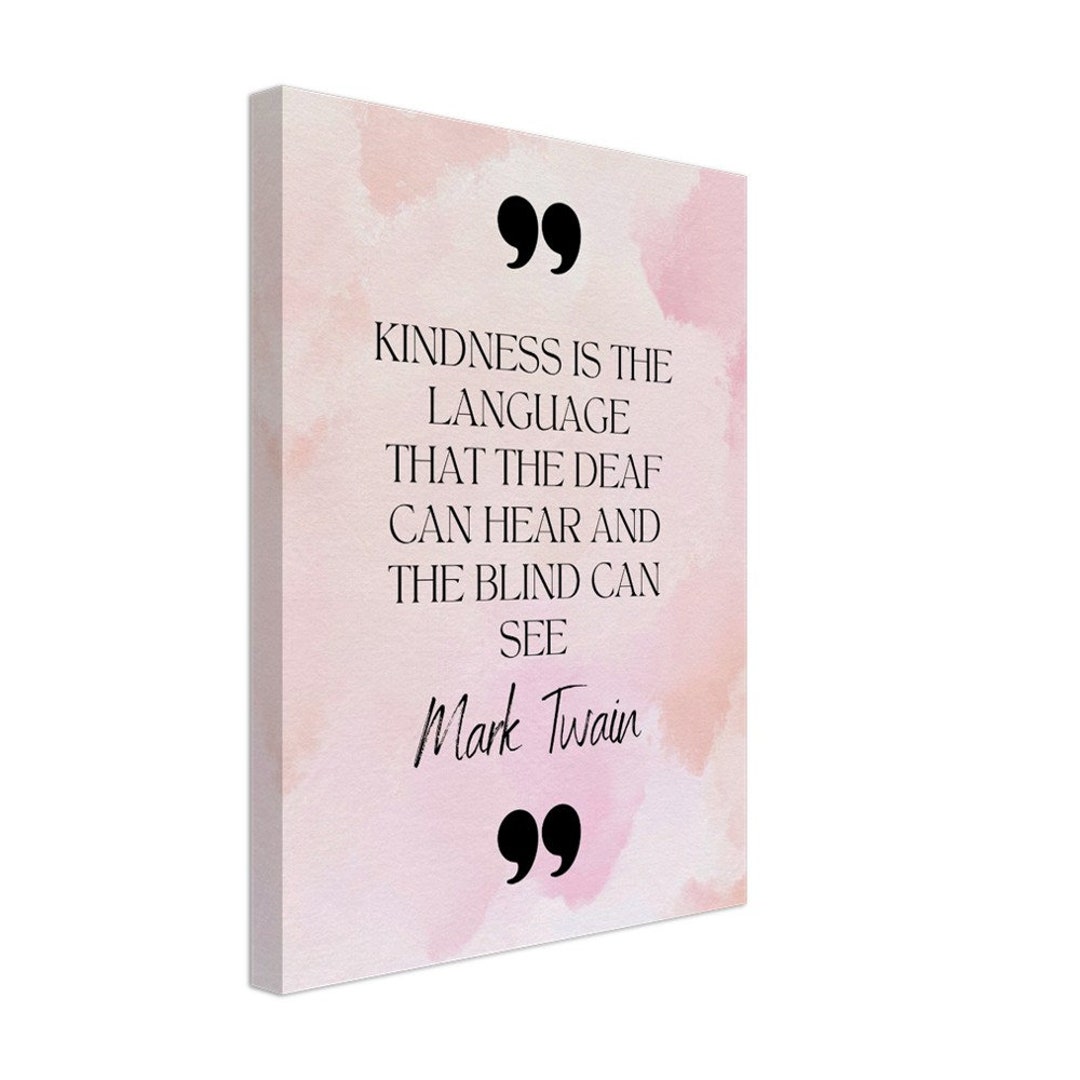 Motivational Quote Art by Mark Twain, Pink Watercolor Canvas, Minimal ...