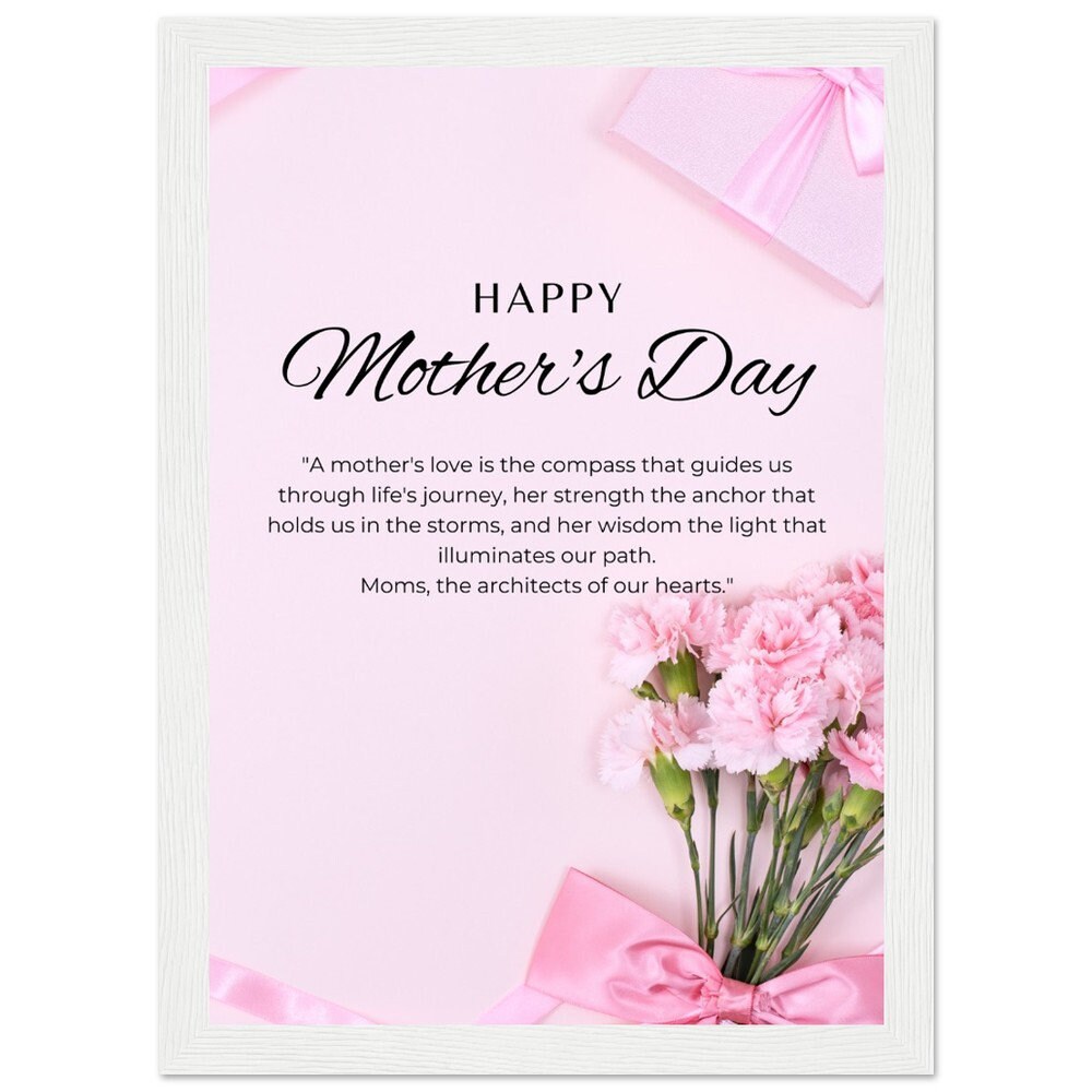 Happy Mothers Day Framed Poster - Inspirational Quote With Pink ...