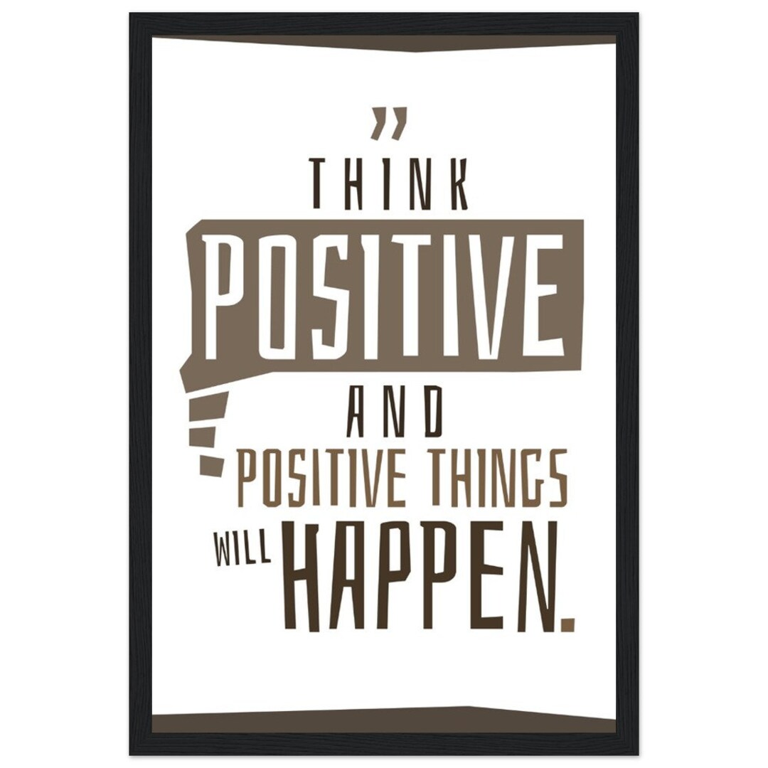 Positive Vibes Wooden Framed Poster - Etsy