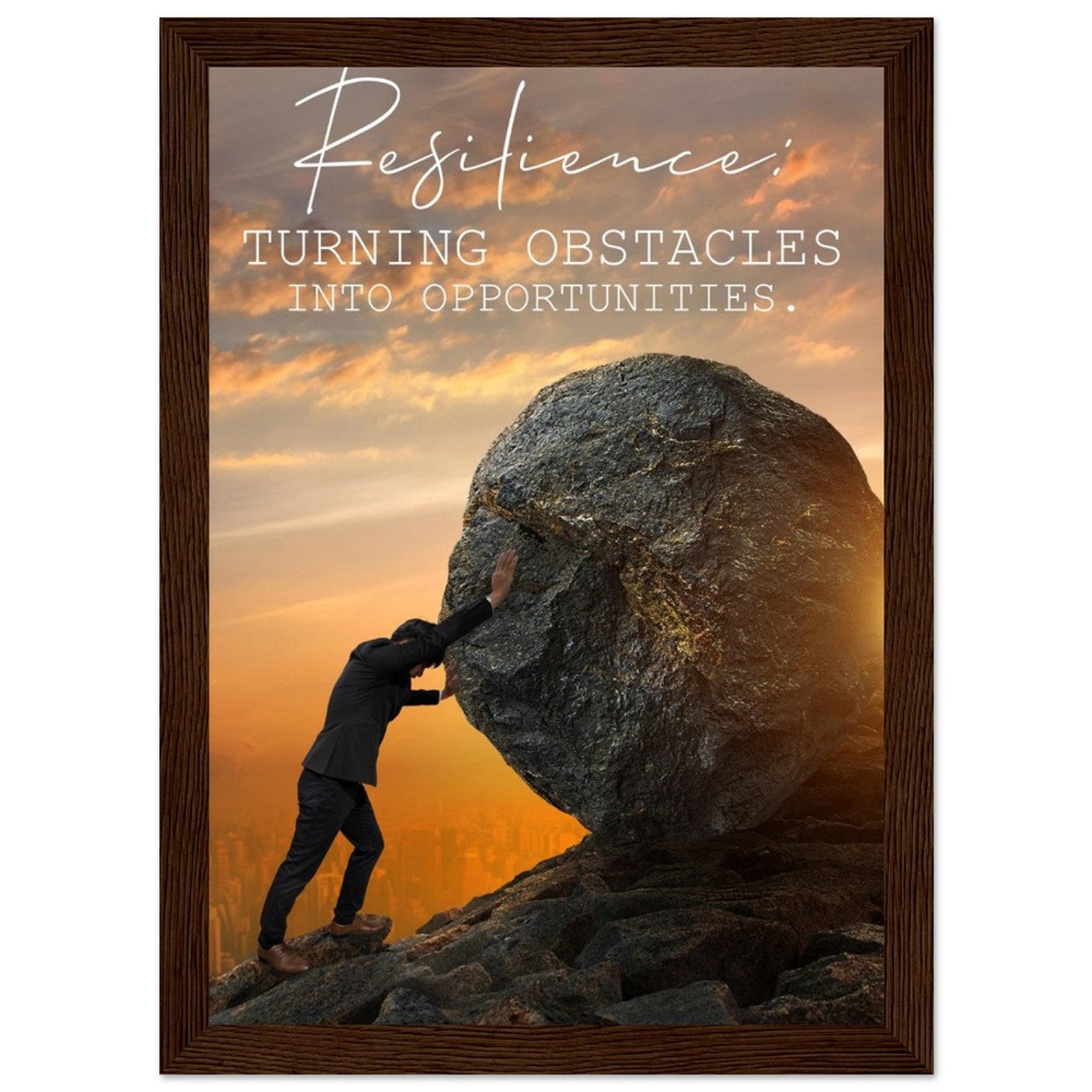 Motivational Quote Framed Poster - Resilience: Transforming Obstacles ...