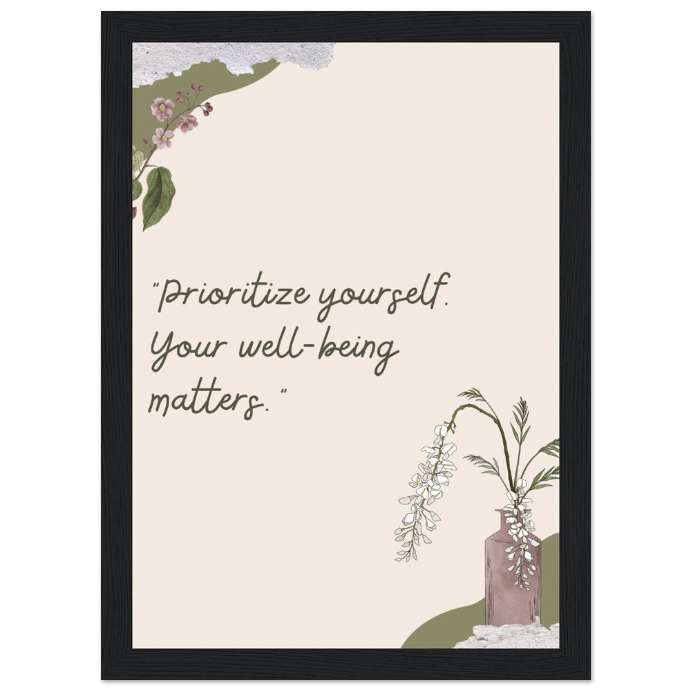 Inspirational Quote Wooden Poster, Minimalist Well-being Decor, Self ...