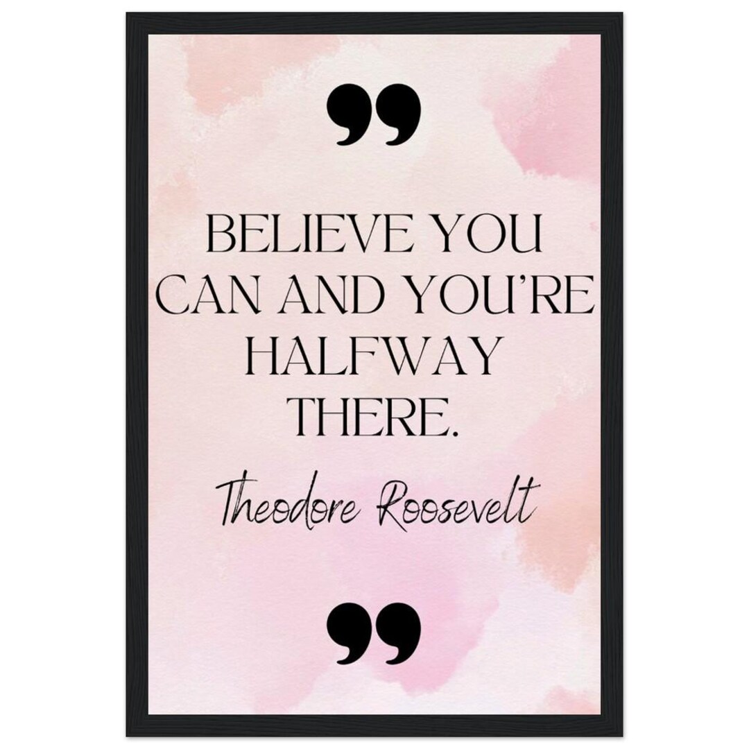 Motivational Quote Poster - "believe You Can" - Watercolor Pink Wall ...
