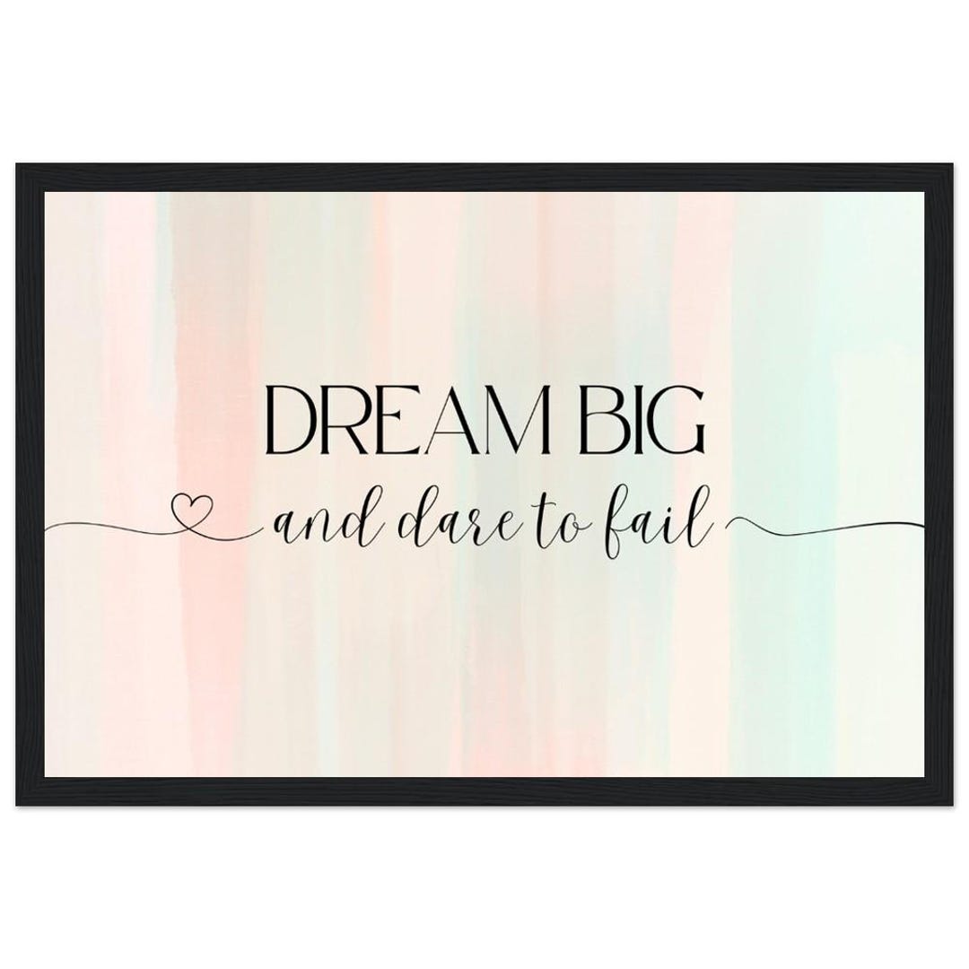 Dream Big Motivational Quote Framed Poster, Inspirational Wall Art for ...