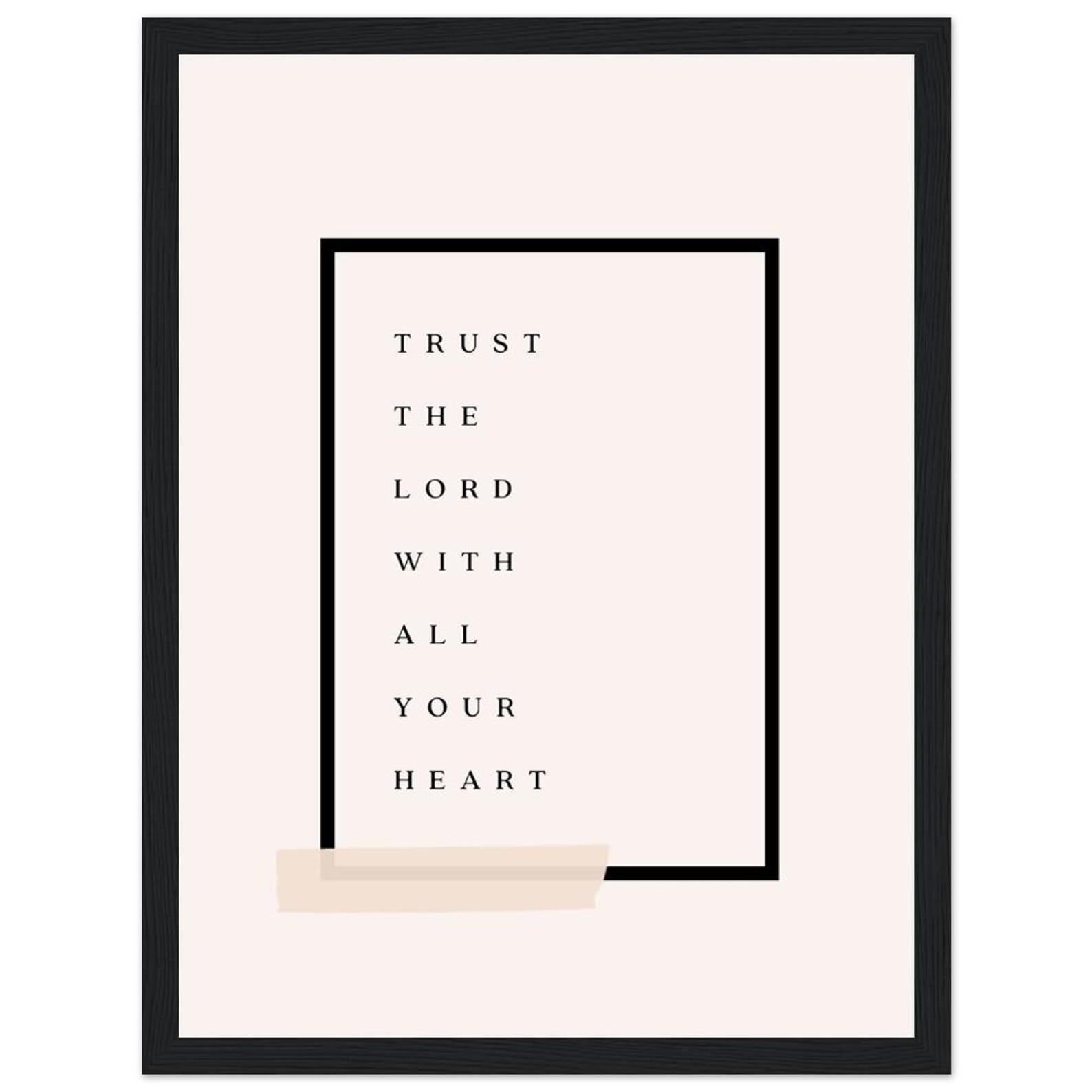 Bible Quote Framed Poster - "trust in the Lord" Minimalist Print ...