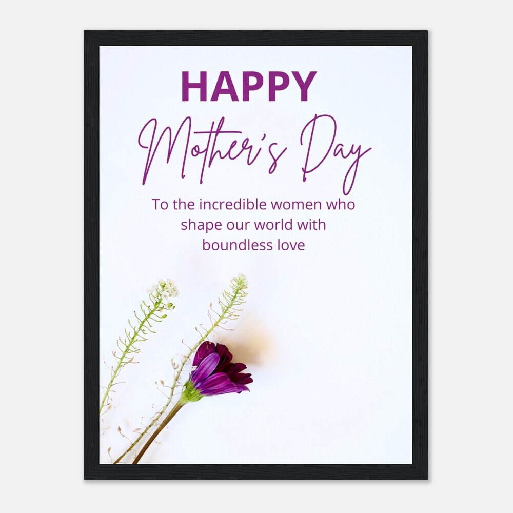 Happy Mothers Day Inspirational Wooden Framed Poster, Customizable ...