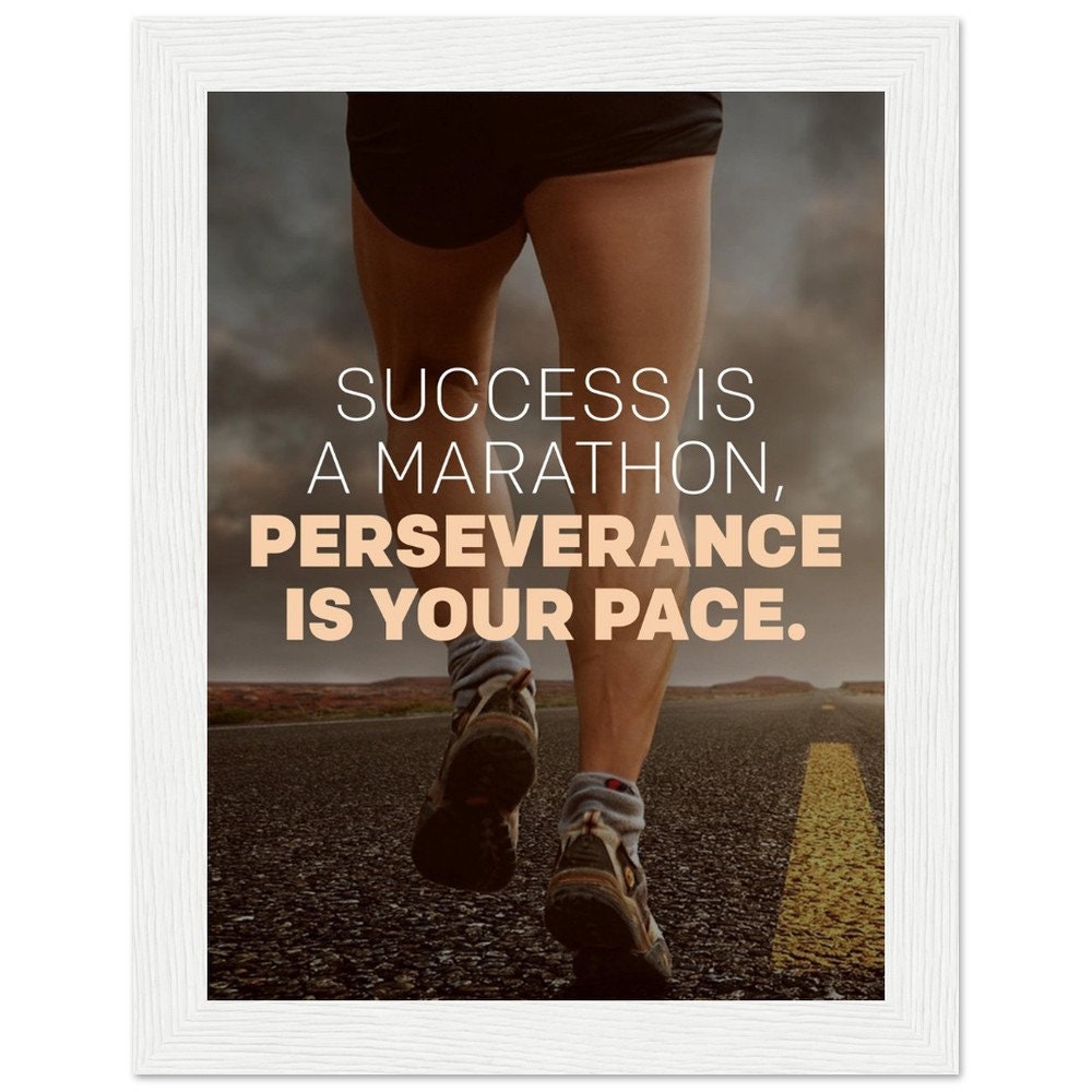 Success Marathon Motivational and Inspirational Wooden Framed Poster - Etsy