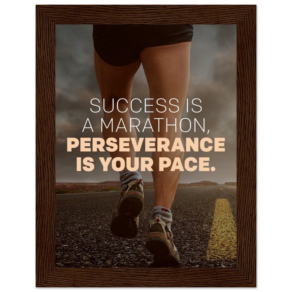 Success Marathon Motivational and Inspirational Wooden Framed Poster - Etsy