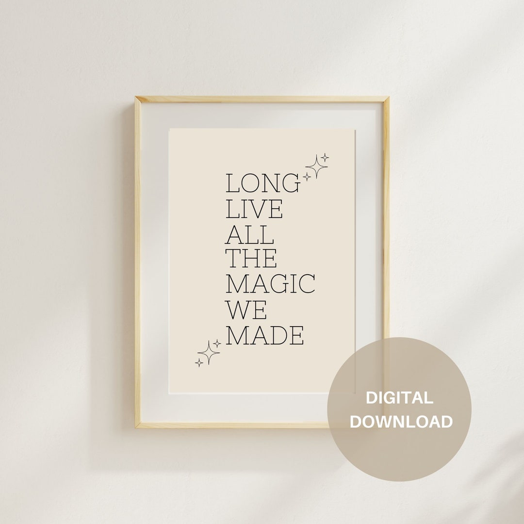 Taylor Swift Poster Taylor Swift Print Long Live Lyric Print Wall Art ...