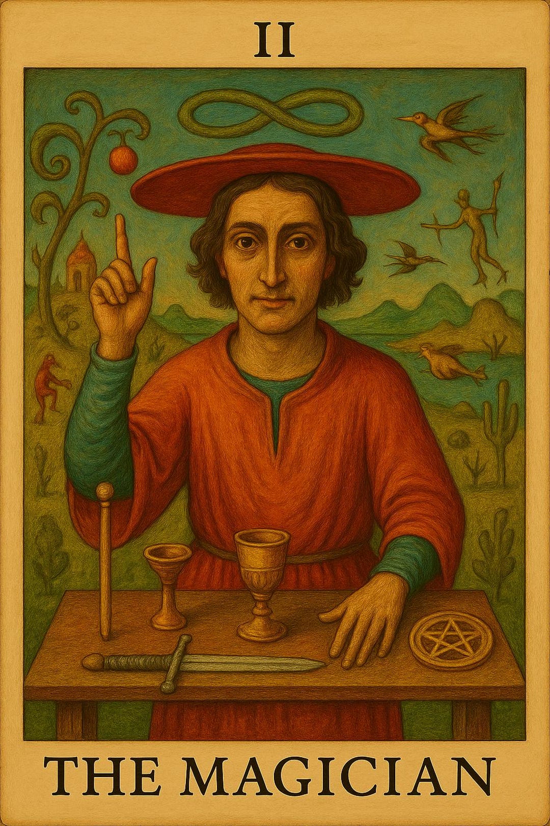 The Magician Tarot Card Art Print: Bosch-inspired Occult Wall Decor - Etsy