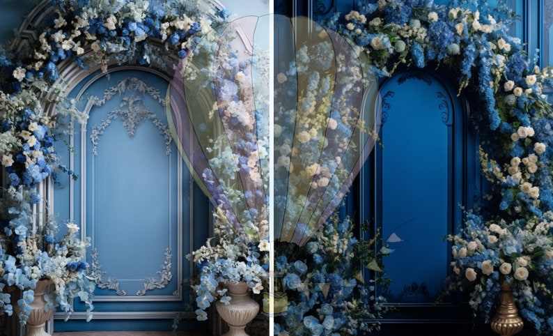 Blue Flower Arch Backdrop Perfect for Weddings, Events, and Photography ...