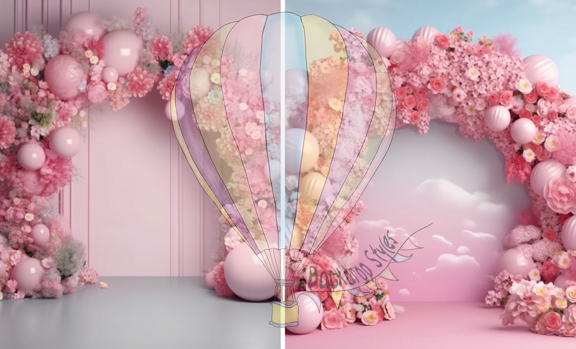 Celebrate in Style With Pink Arch Backdrop and Cake Smash Photoshop ...