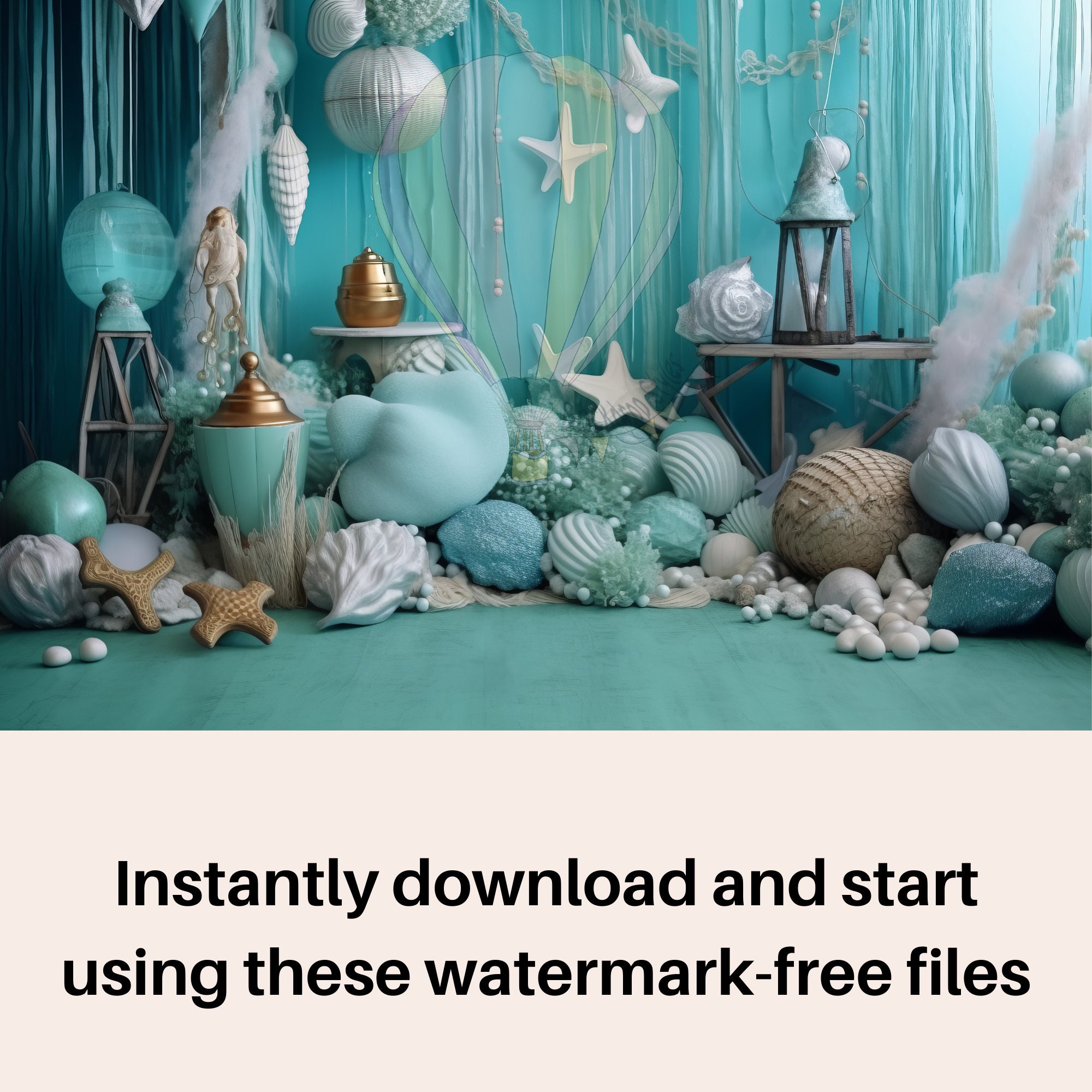 Mermaid Backdrop, Storybook Backdrop, Superhero Digital Backdrop ...