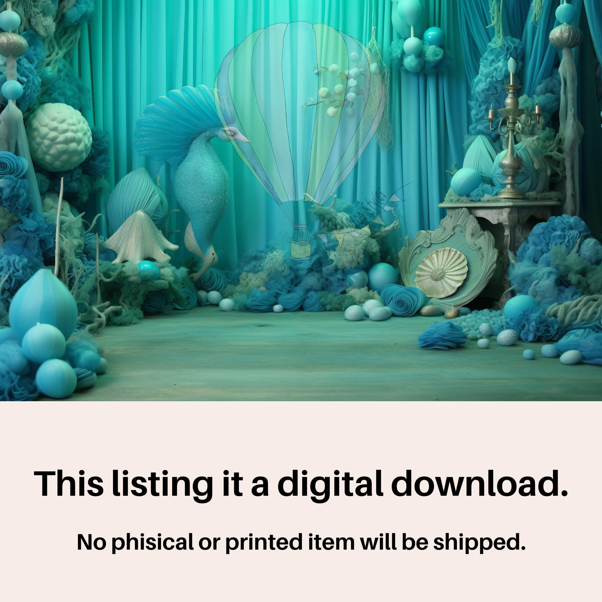 Mermaid Backdrop, Storybook Backdrop, Superhero Digital Backdrop ...