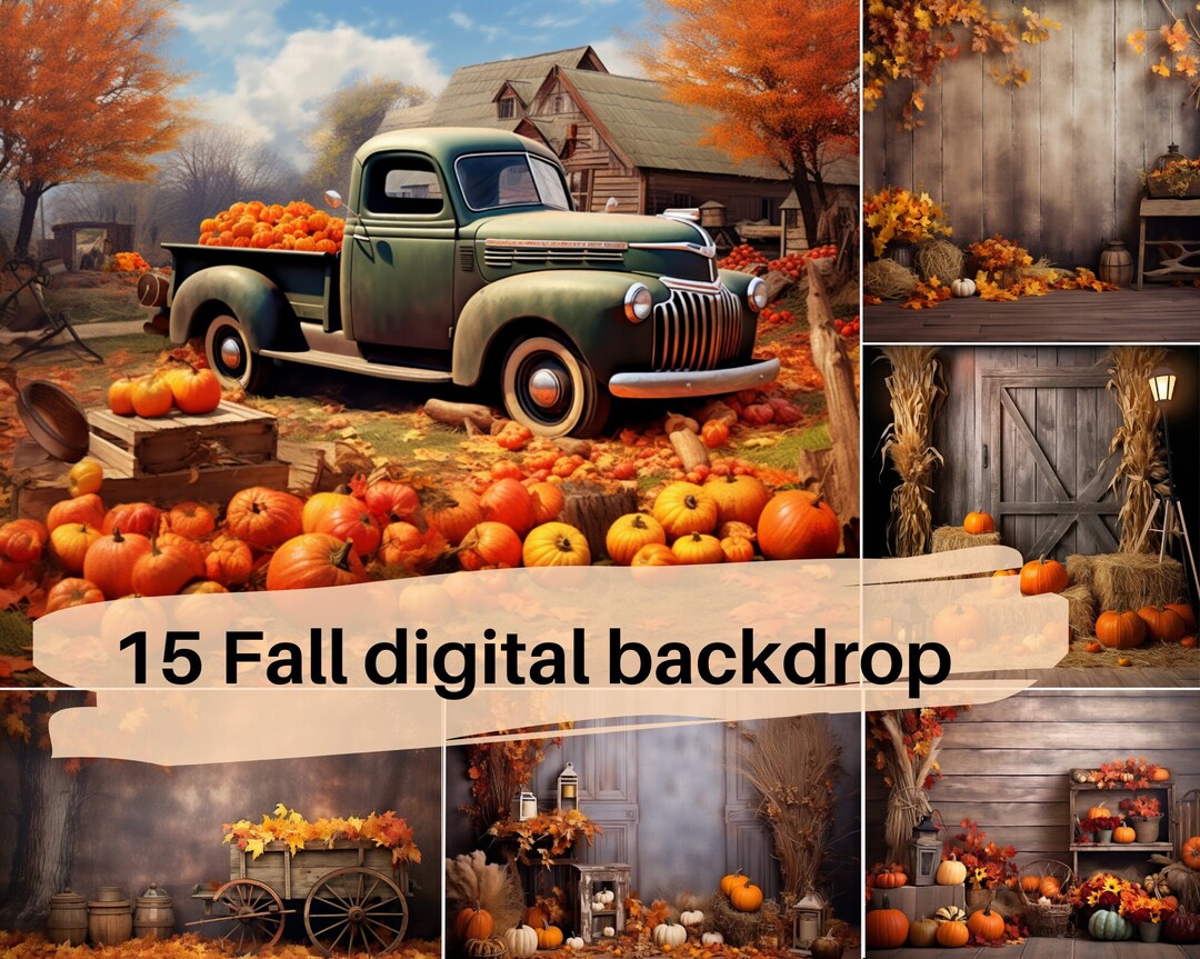 Fall Digital Backdrop, Studio Fall Digital Backdrop, Digital Backdrop ...