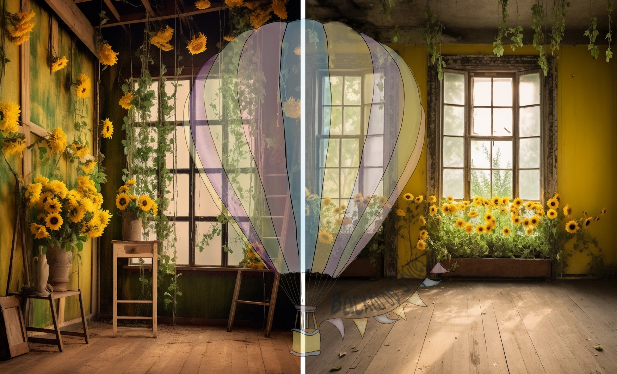 Sunflowers Room Photoshop Overlays: Add a Touch of Sunshine to Your ...