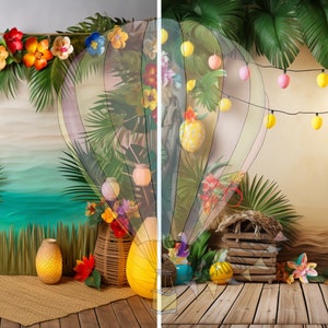 Luau Themed Texture Backdrops - Digital Overlays for Anniversary ...