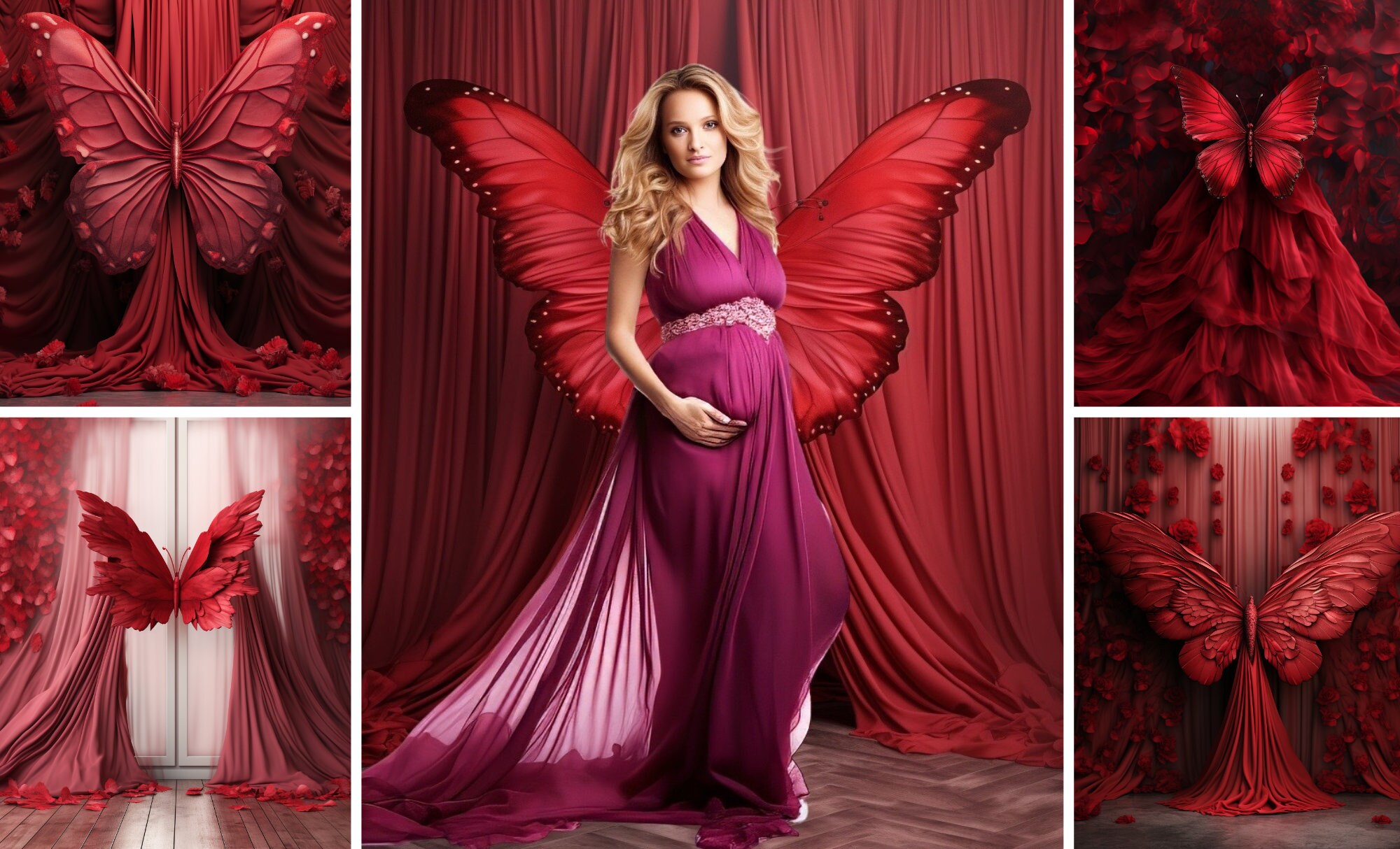 Red Butterfly Wings Digital Overlays for Photoshop Create - Etsy