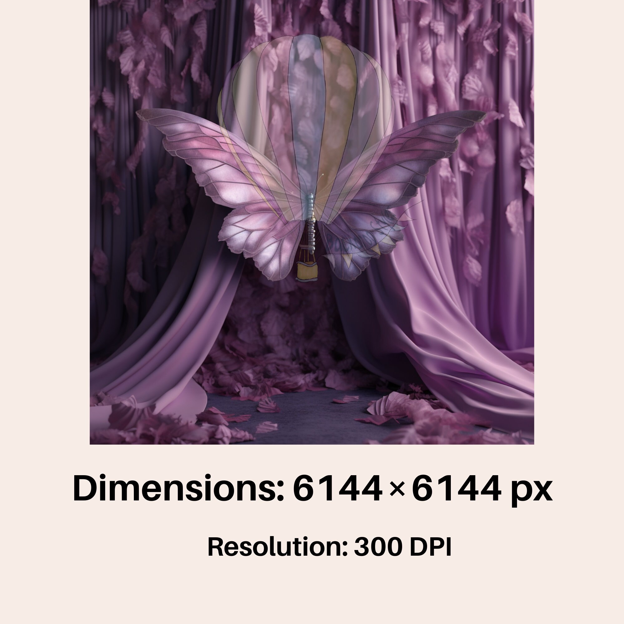 Purple Butterfly Wings Digital Backdrop for Photography Transform Your ...
