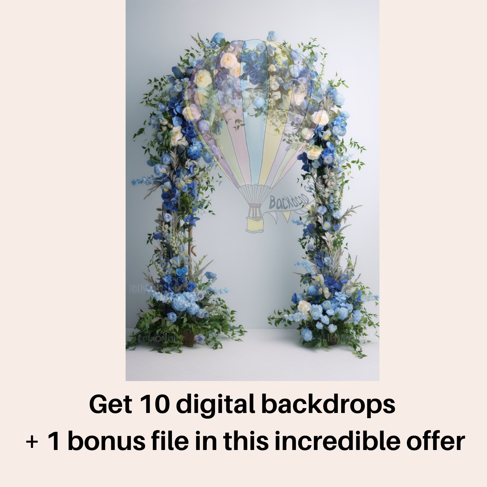 Blue Flower Arch Backdrop Perfect for Weddings, Events, and Photography ...