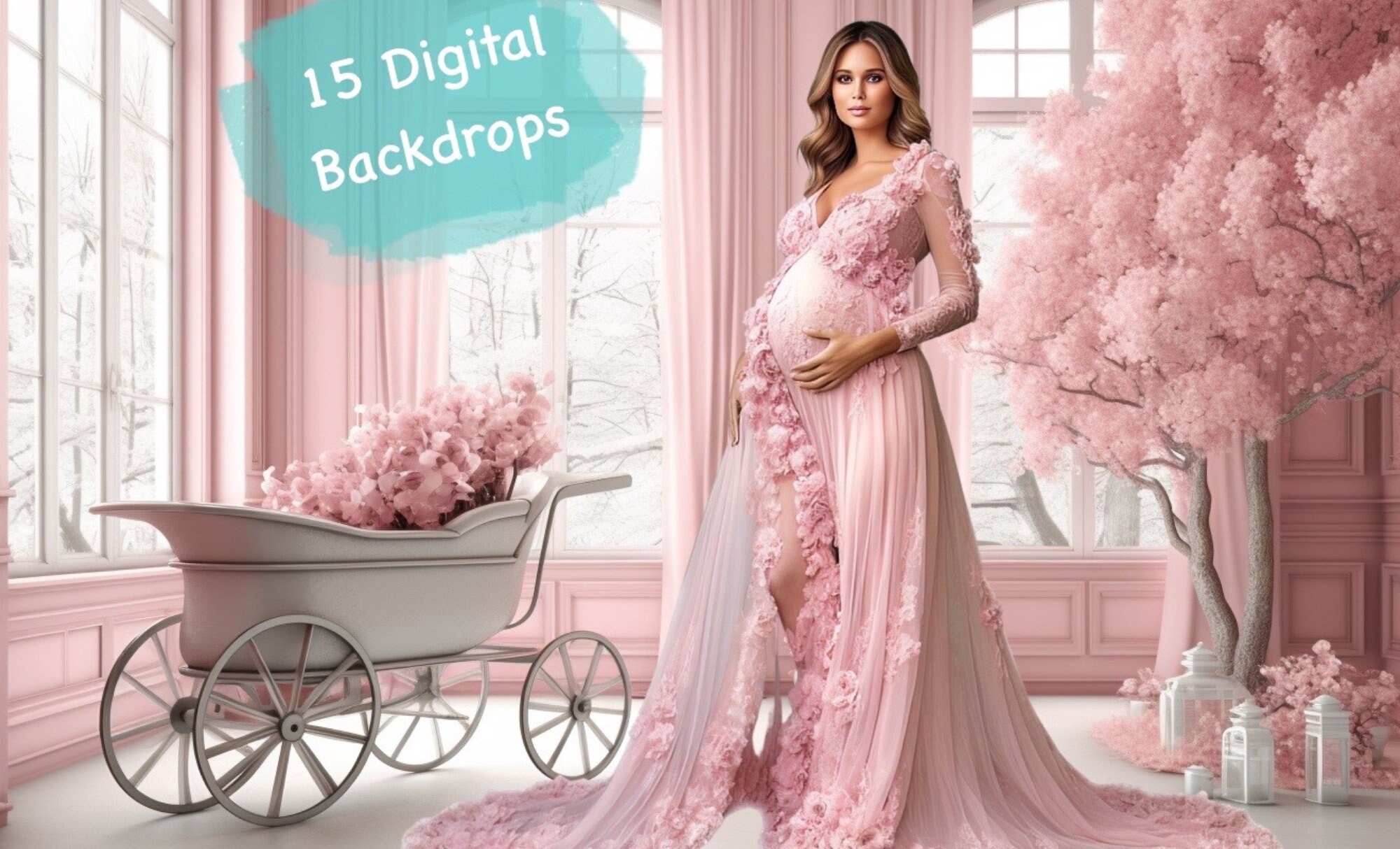 Baby Pink Stroller: Create Dreamy Maternity Portraits With Backdrop ...