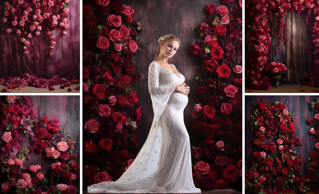 Red Roses Curtain Photoshop Overlays: Transform Your Images With ...