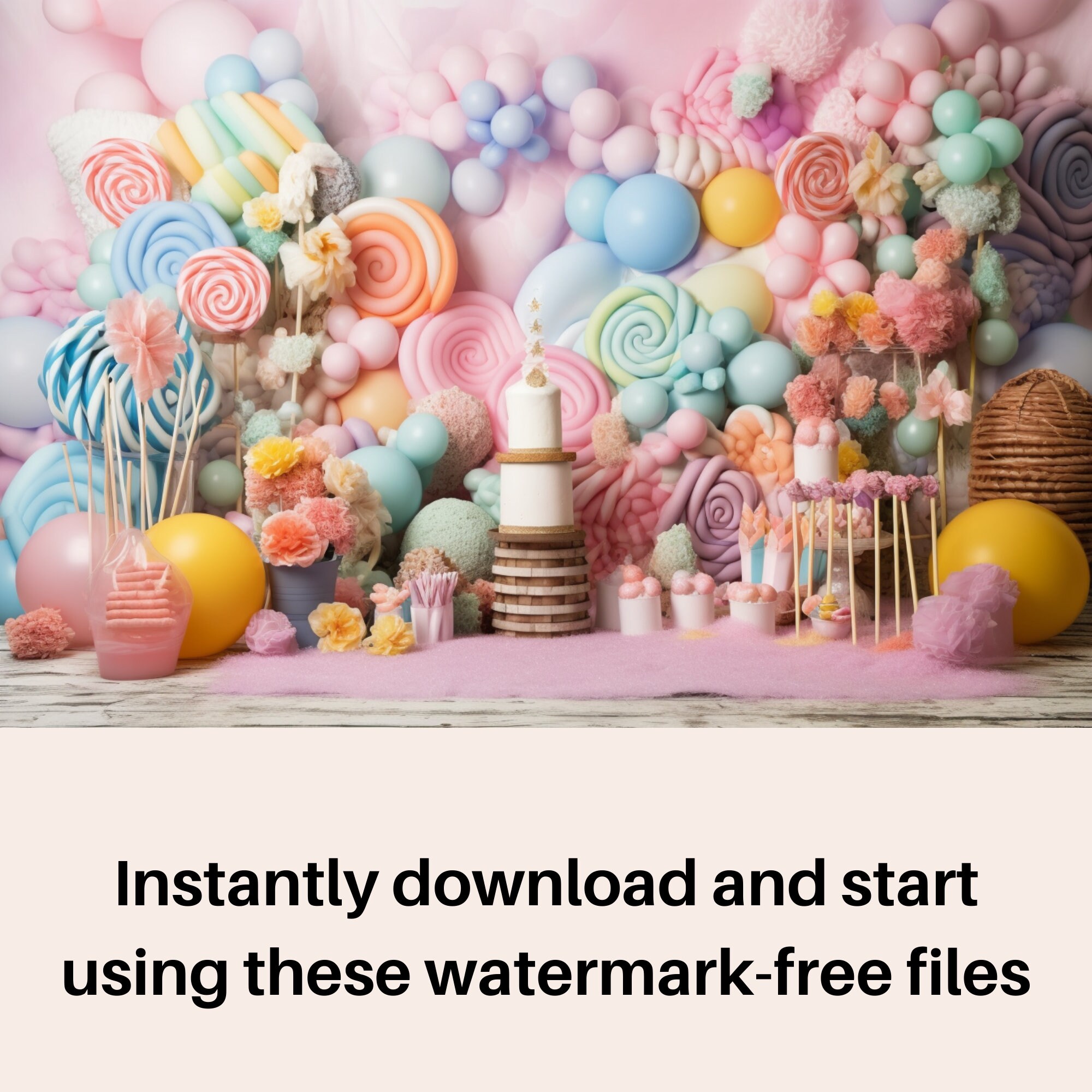 Candy Digital Backdrop, Candy Birthday Backdrop, Storybook Backdrop ...