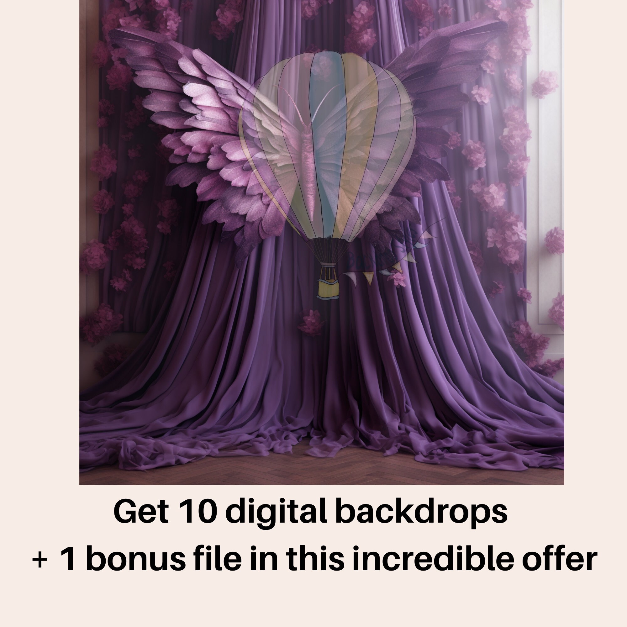 Purple Butterfly Wings Digital Backdrop for Photography Transform Your ...
