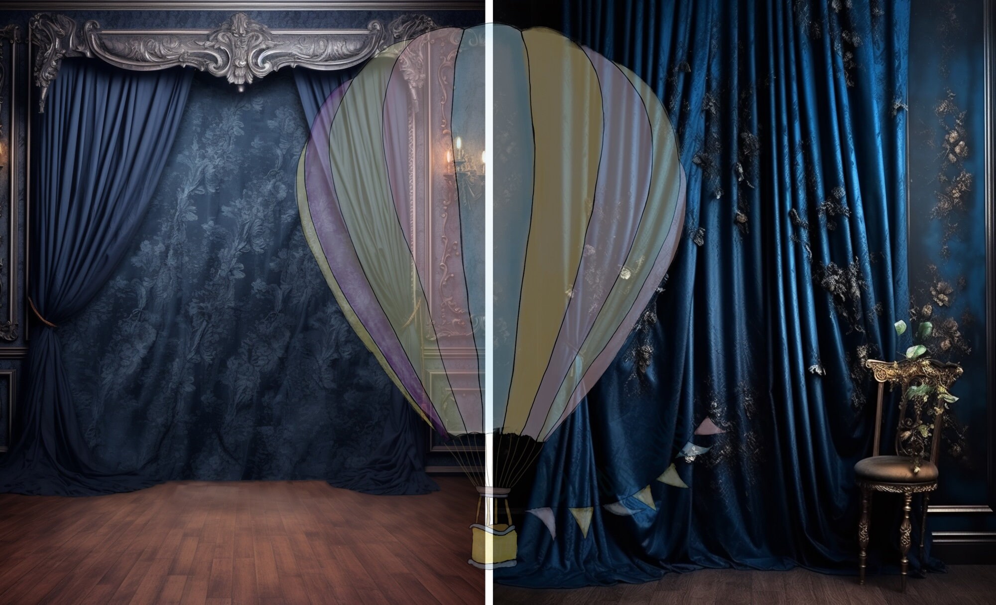 Maternity Backdrop: Blue Flower Theme for Beautiful Pregnancy Portraits ...