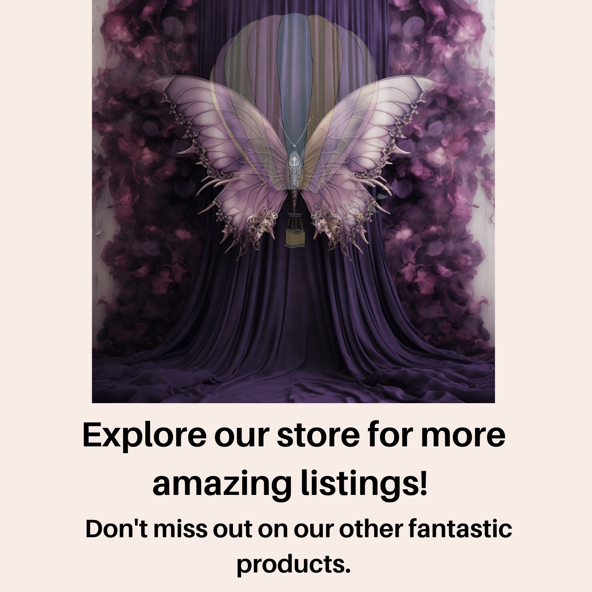 Purple Butterfly Wings Digital Backdrop for Photography Transform Your ...