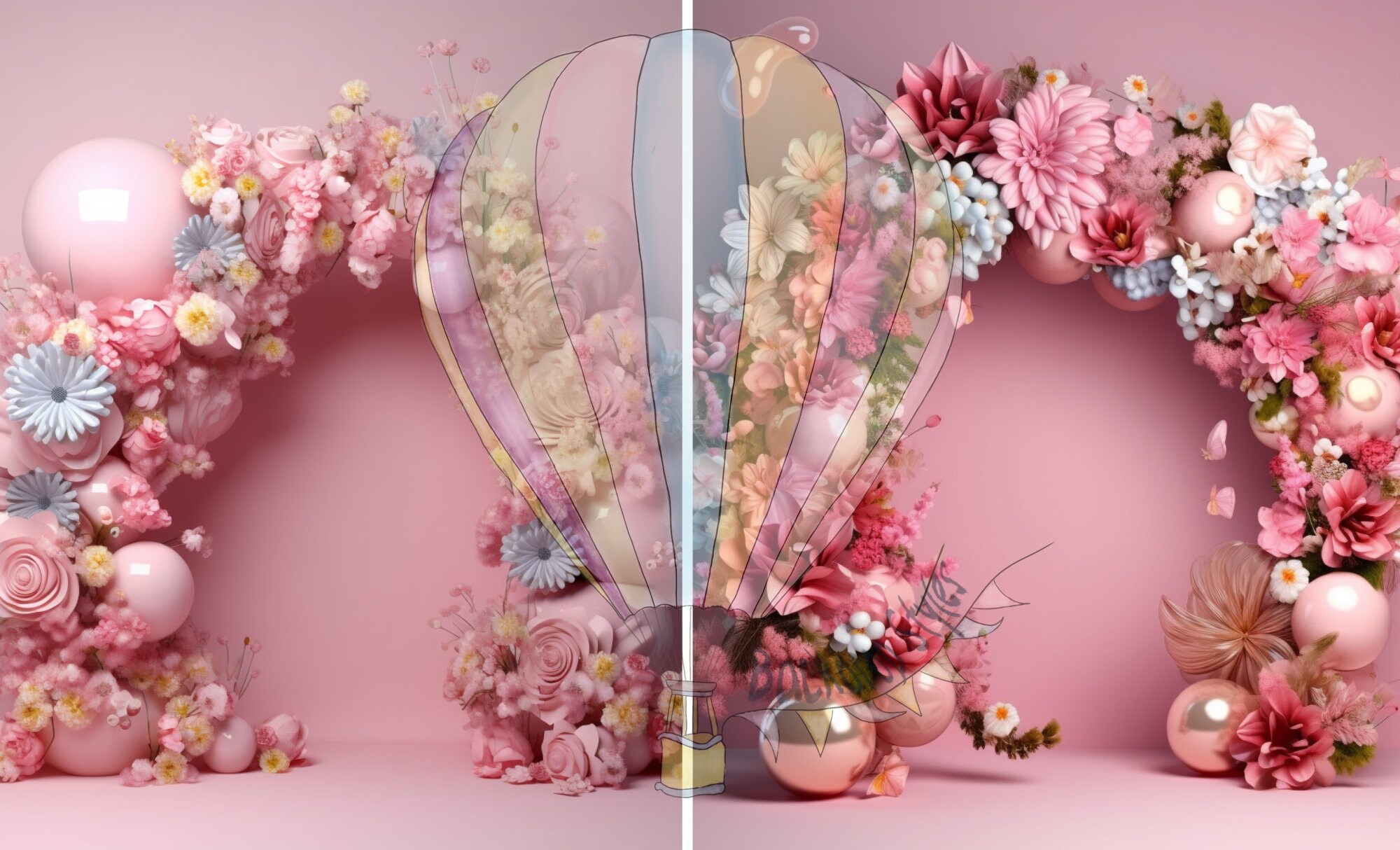 Celebrate in Style With Pink Arch Backdrop and Cake Smash Photoshop ...