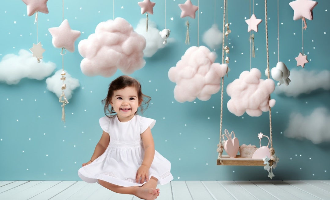 Blue Maternity Digital Backdrop, Baby Blue Photo Backdrop, Digital ...