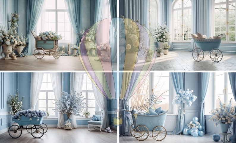 Baby Blue Stroller: Create Dreamy Maternity Portraits With Backdrop ...