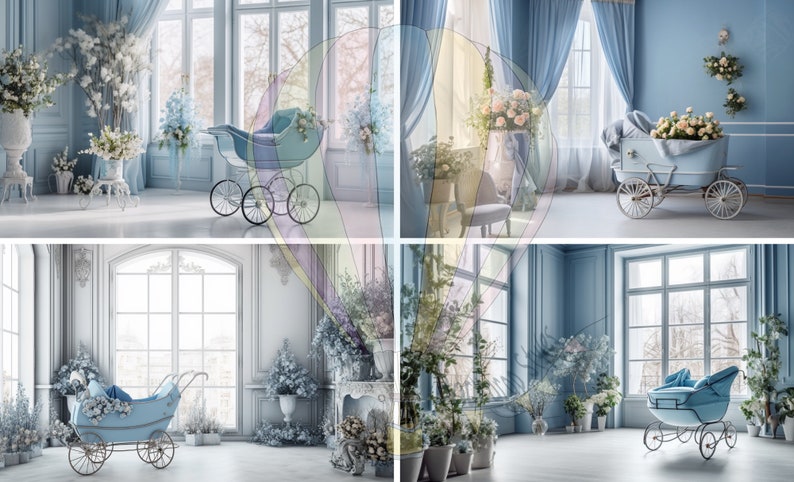 Baby Blue Stroller: Create Dreamy Maternity Portraits With Backdrop ...