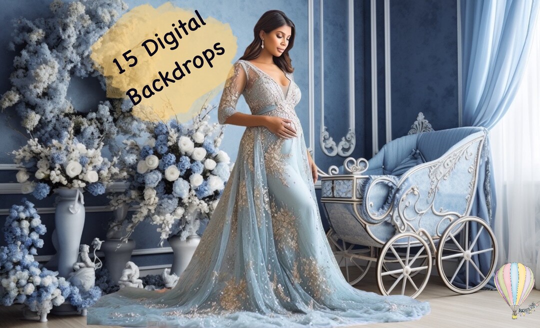 Baby Blue Stroller: Create Dreamy Maternity Portraits With Backdrop ...
