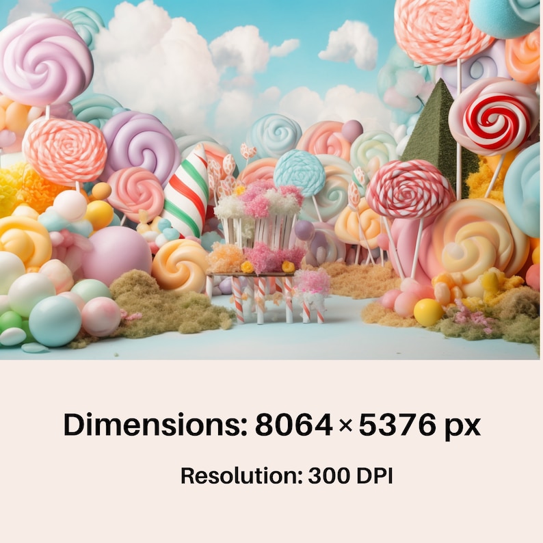 Candy Digital Backdrop, Candy Birthday Backdrop, Storybook Backdrop ...