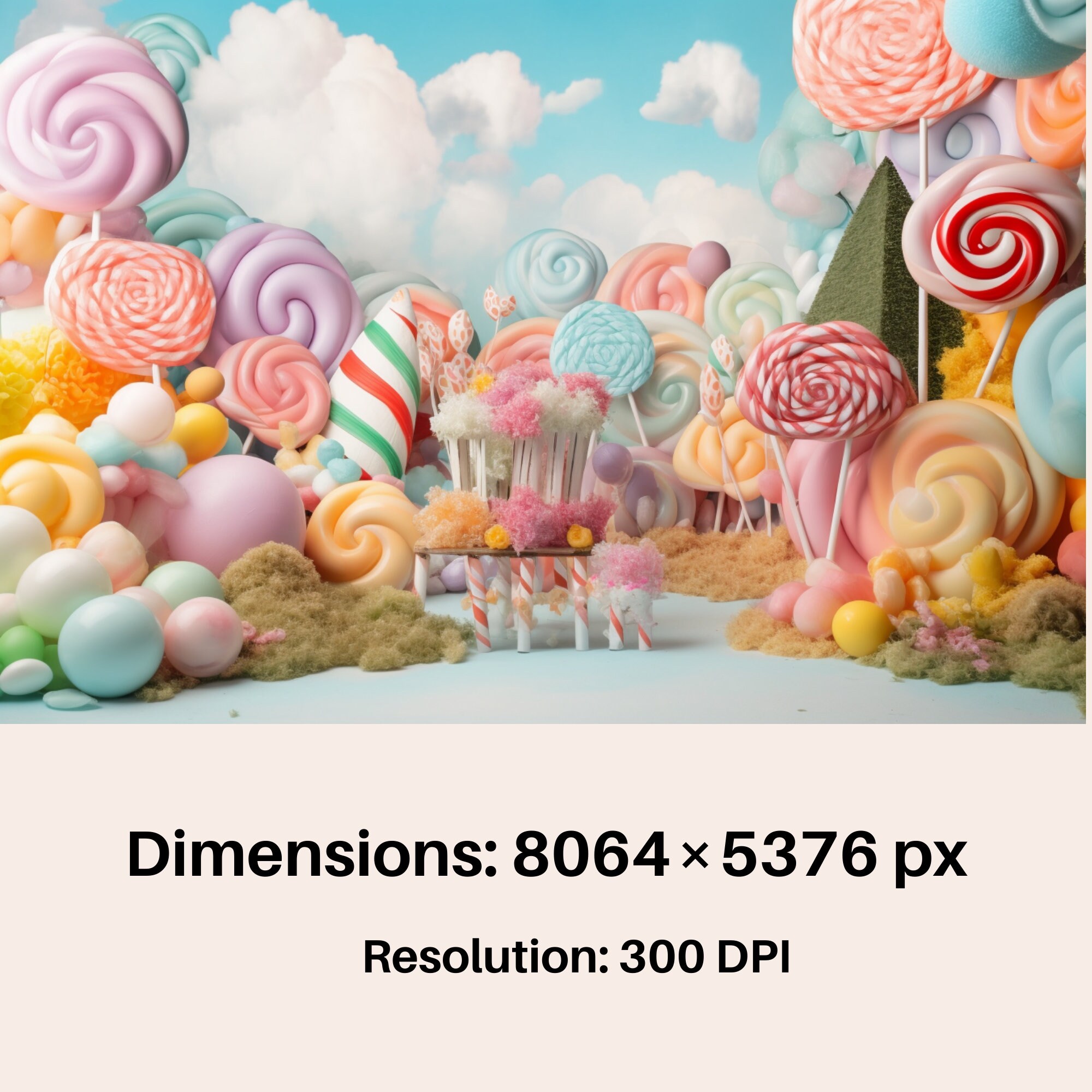 Candy Digital Backdrop, Candy Birthday Backdrop, Storybook Backdrop ...