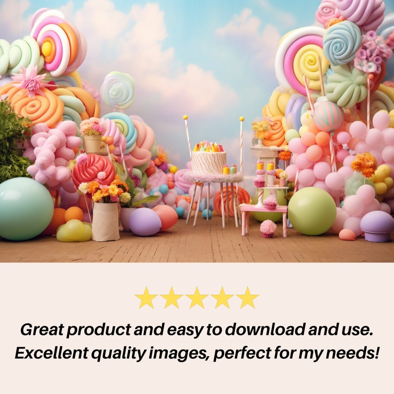 Candy Digital Backdrop, Candy Birthday Backdrop, Storybook Backdrop ...