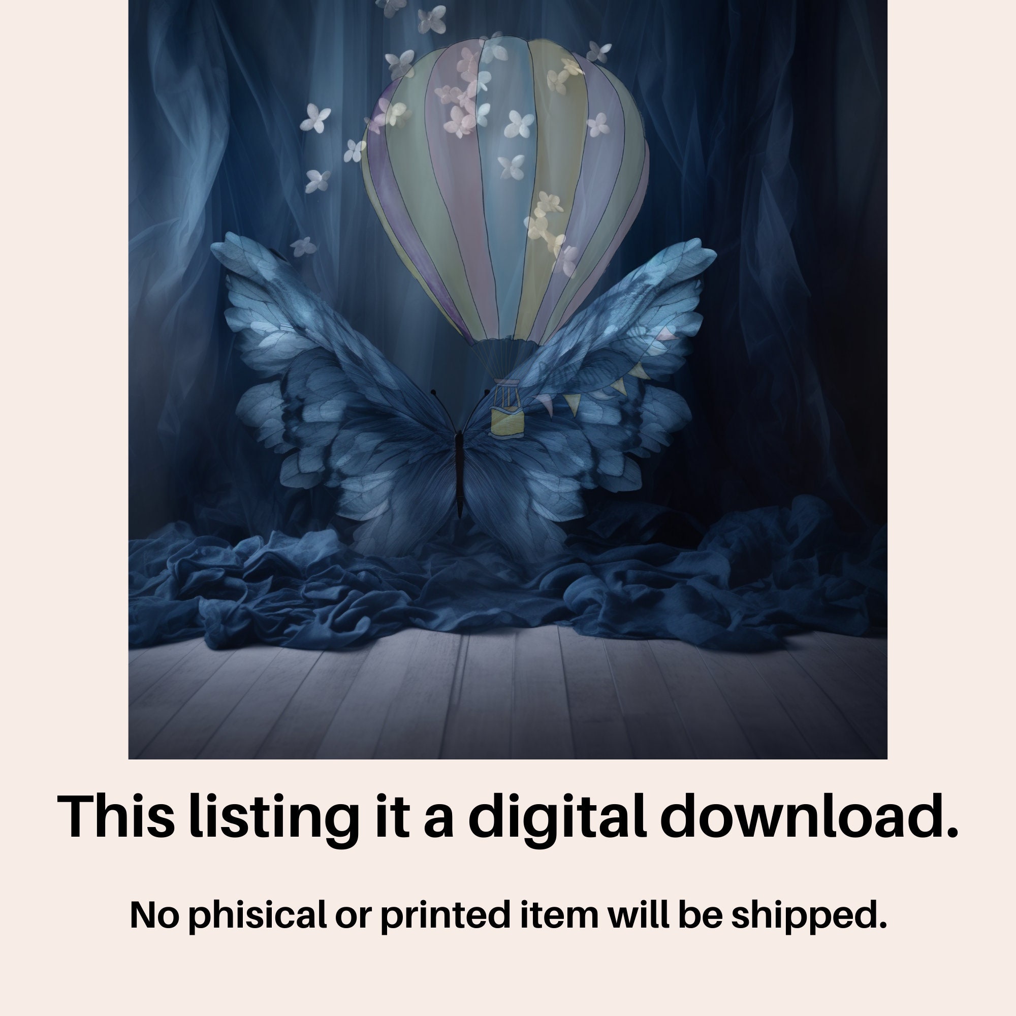 Blue Butterfly Wings Digital Backdrop for Photography - Etsy